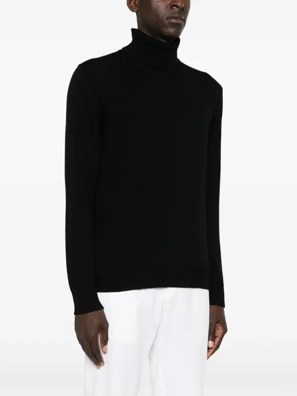 BALLANTYNE Roll-neck Wool Jumper - Black