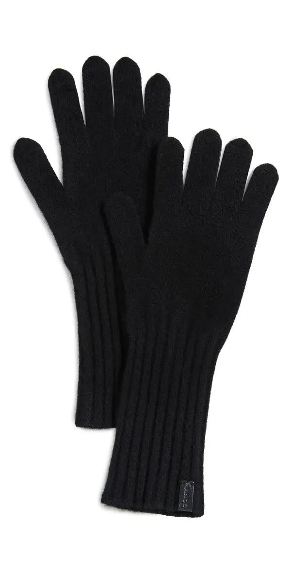 Vince Cashmere Knit Gloves - Black