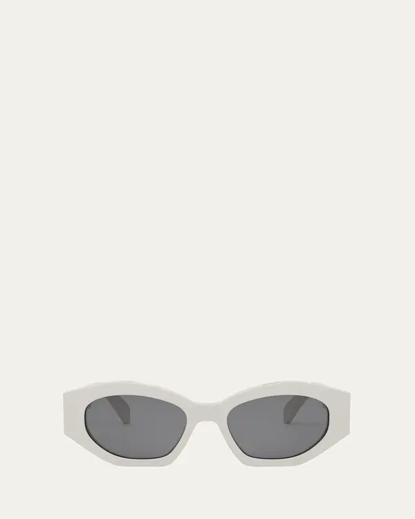 Celine Triomphe Acetate Oval Sunglasses - Ivory Smoke