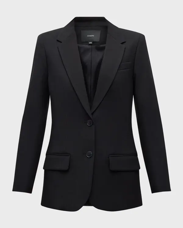JOSEPH Jackie Single-breasted Stretch Wool Blazer - Black