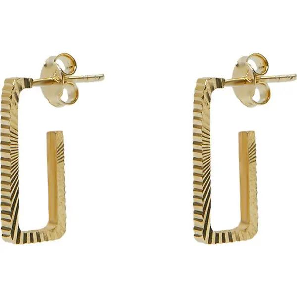 Argento Vivo Rectangular Hoop Earrings - Gold