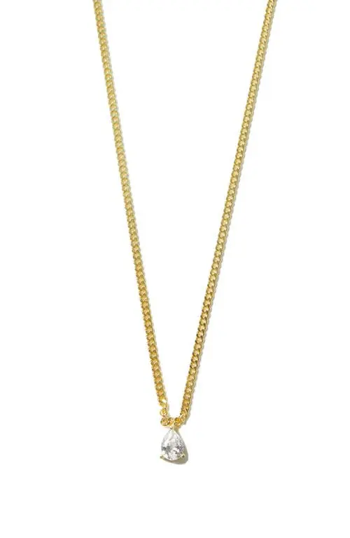Argento Vivo Cubic Zirconia Pendant Necklace - Gold
