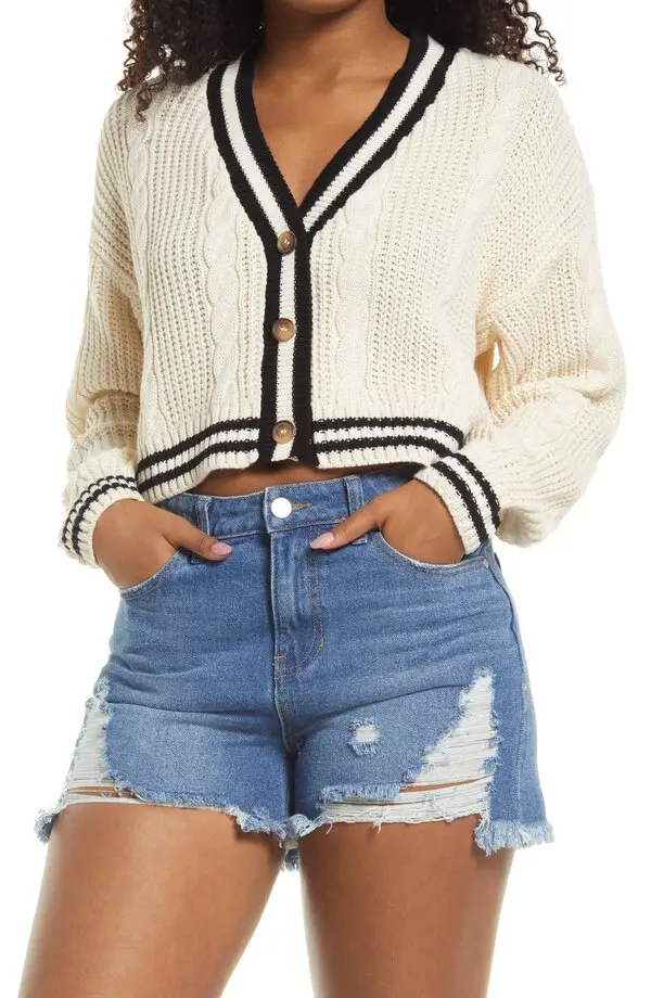 BDG URBAN OUTFITTERS Varsity Kai Knit Cardigan
