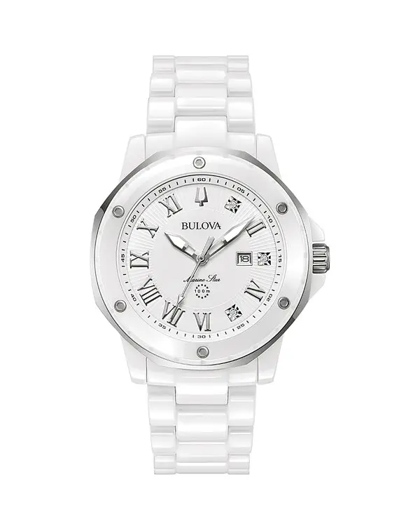 Bulova Marine Star Watch, 36mm - White