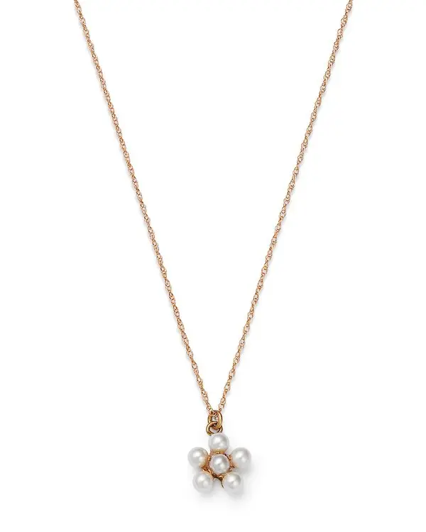 Bloomingdale'S Pearl Flower Pendant Necklace - White/gold
