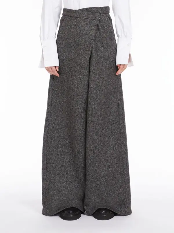 Max Mara Wide Trousers In Patterned Wool