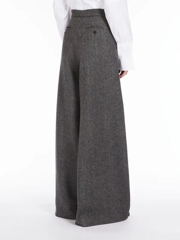 Max Mara Wide Trousers In Patterned Wool