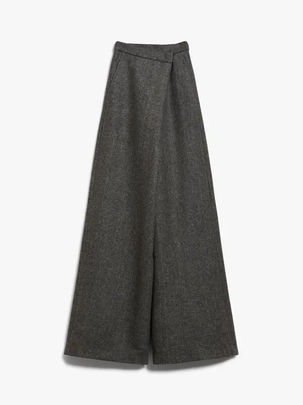 Max Mara Wide Trousers In Patterned Wool