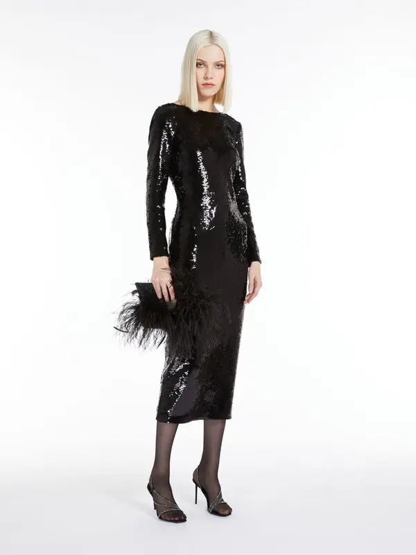 open lace back dress Visby Tailored Cady V-Neck Dress main image 1