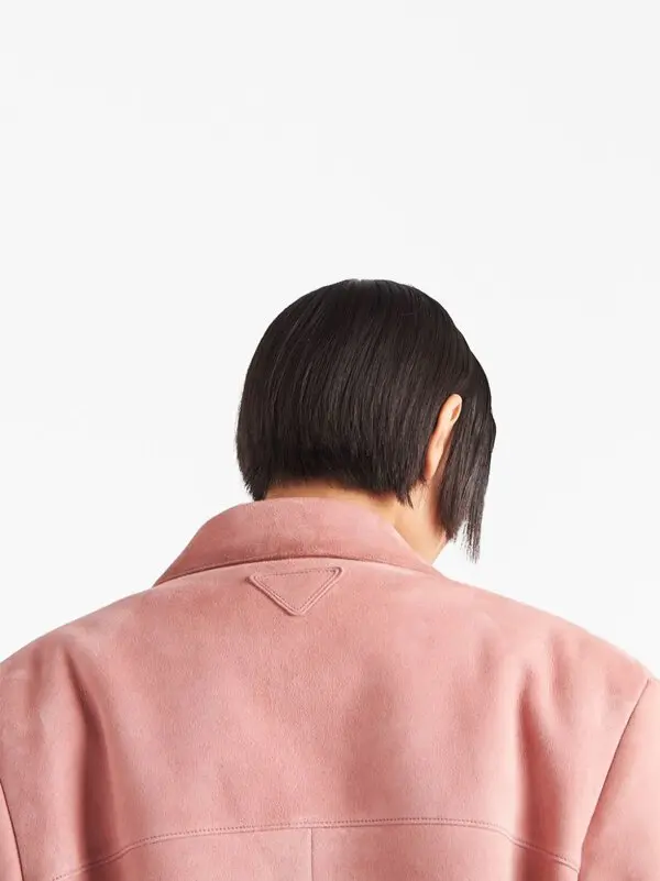Prada Single-breasted Suede Blazer - Pink