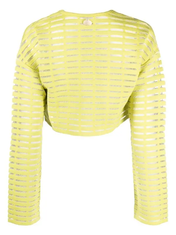 GENNY Cropped Knit Top With Gusset Detail