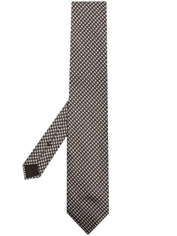 TOM FORD Patterned Jacquard Silk Tie - White