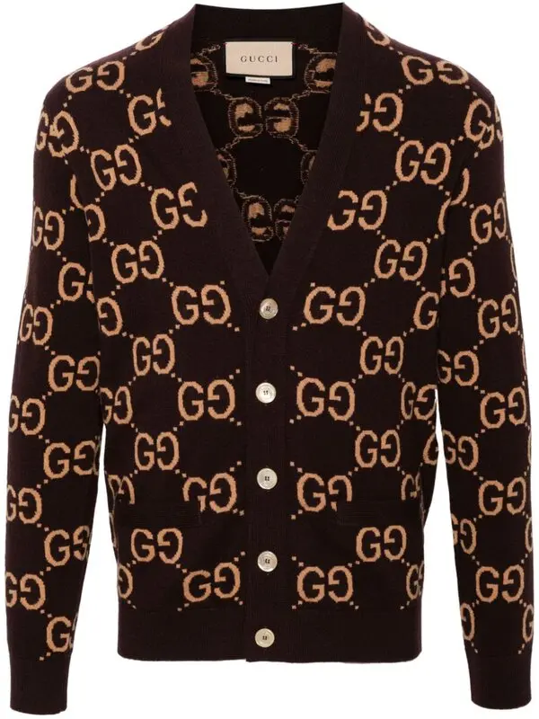 Gucci Gg-jacquard Wool Cardigan