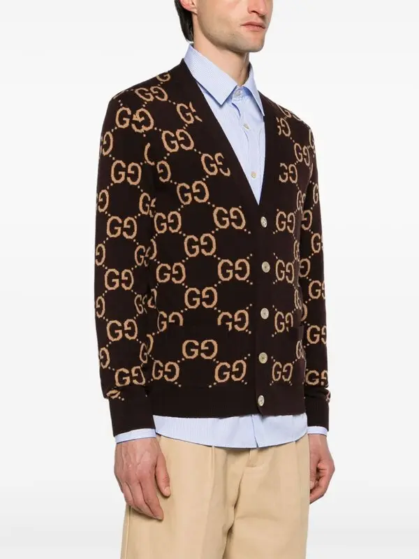 Gucci Gg-jacquard Wool Cardigan