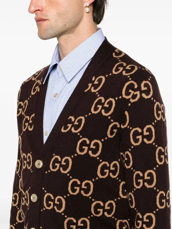 Gucci Gg-jacquard Wool Cardigan
