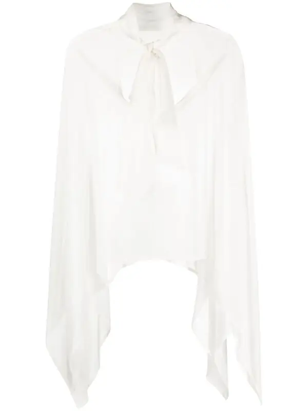 P.a.r.o.s.h Pussy Bow-collar Silk Blouse - White