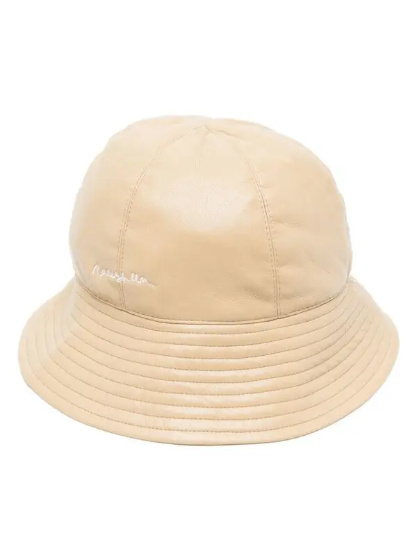 Nanushka Faux-leather Bucket Hat - Neutrals