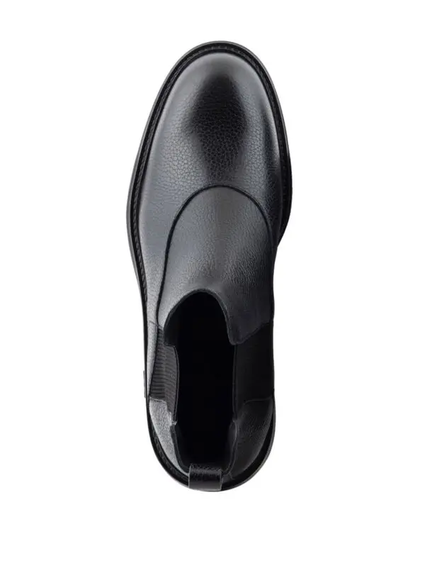 Emporio Armani Grained Leather Ankle Boots