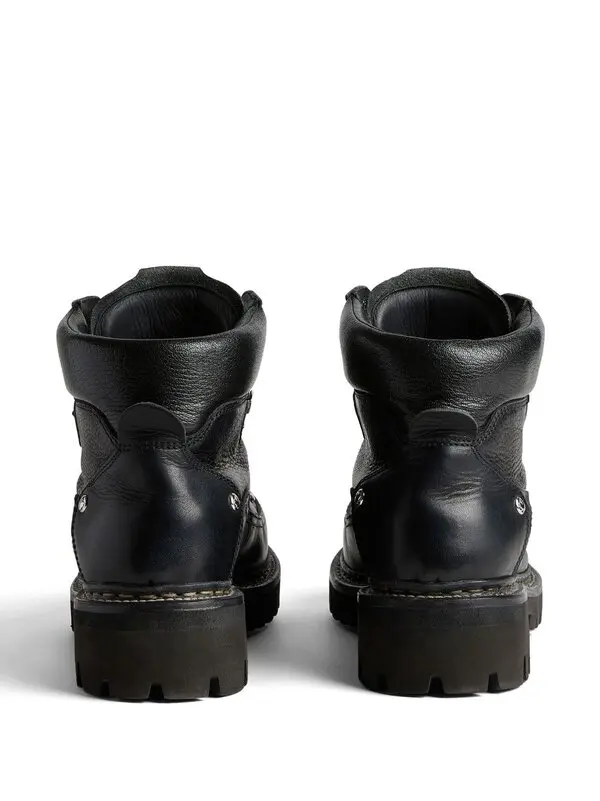 Dsquared2 Leather Hiking Boots - Black
