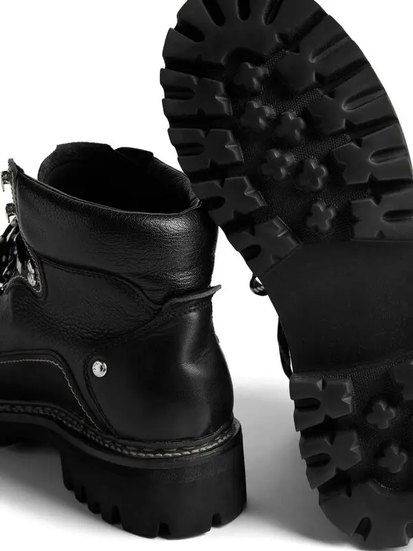 Dsquared2 Leather Hiking Boots - Black