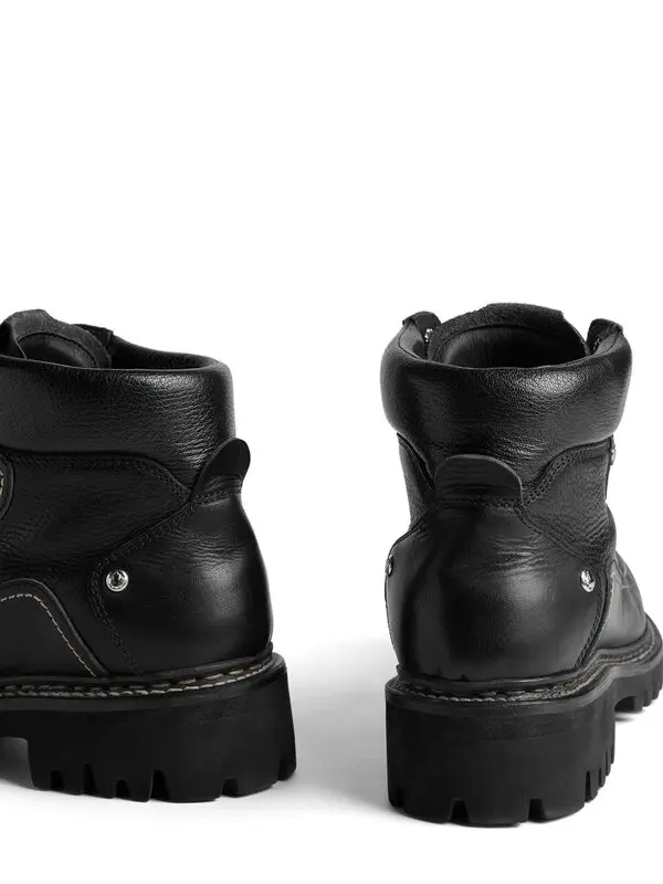 Dsquared2 Leather Hiking Boots - Black