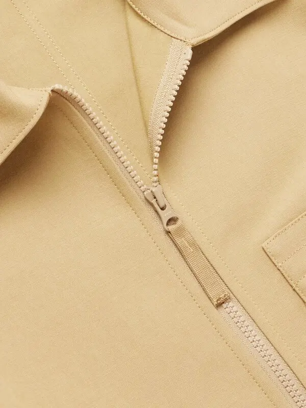 Stone Island Ghost Logo-appliquéd Cotton And Wool-blend Canvas Zip-up Overshirt