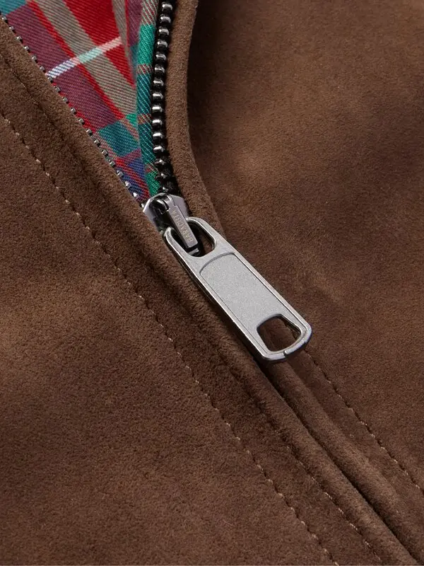 BARACUTA G9 Suede Harrington Jacket - Brown