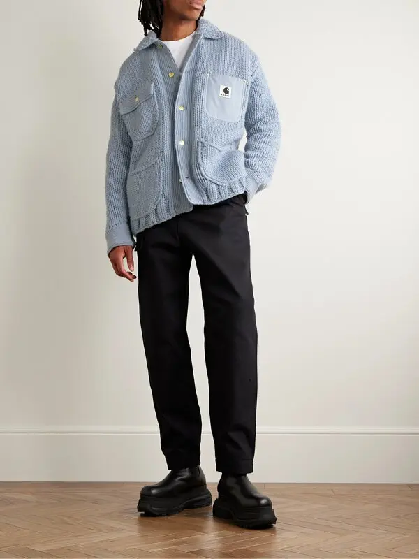Sacai Carhartt Wip Michigan Canvas-Trimmed Wool-Blend Overshirt 3