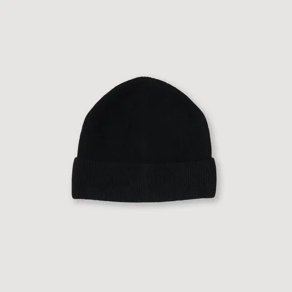 Sandro Cashmere Beanie - Dark Black
