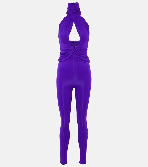 Magda Butrym Gathered Halterneck Jumpsuit - Purple