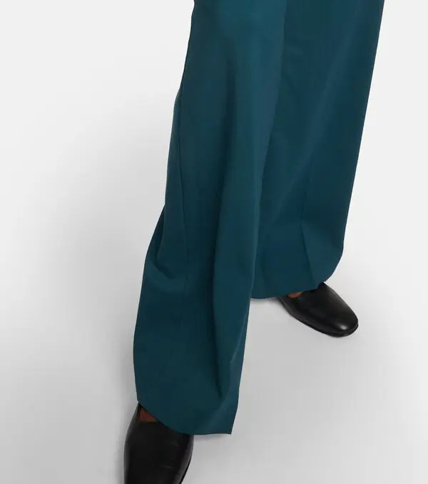 JOSEPH Morissey Mid-rise Straight Wool Pants - Green