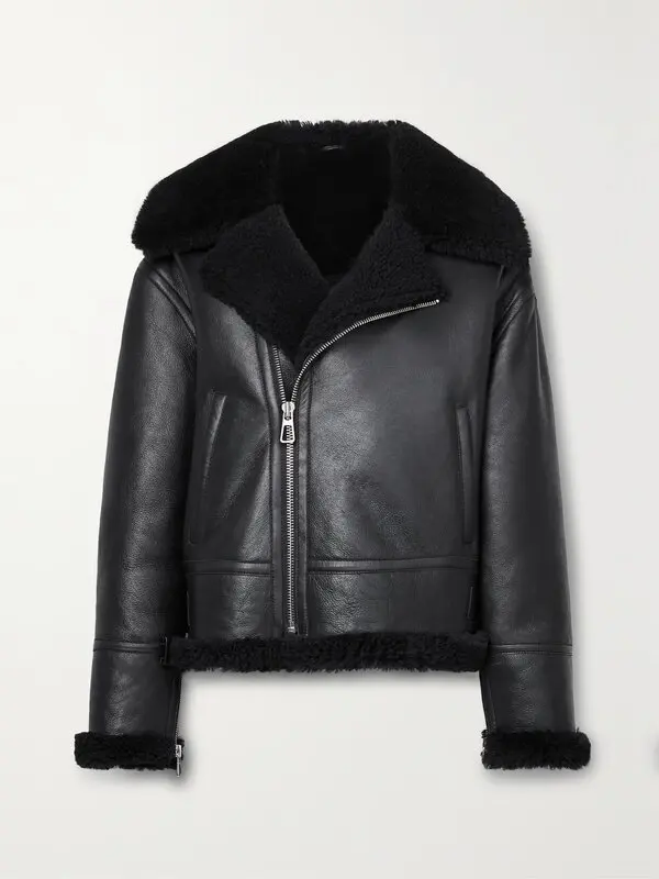 NILI LOTAN Barthelemy Paneled Shearling Jacket