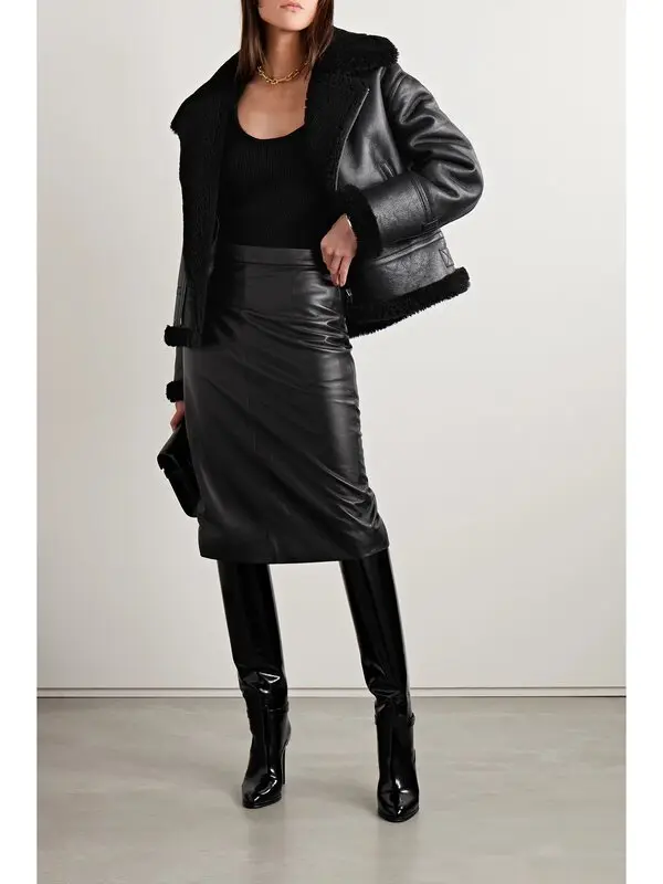 NILI LOTAN Barthelemy Paneled Shearling Jacket