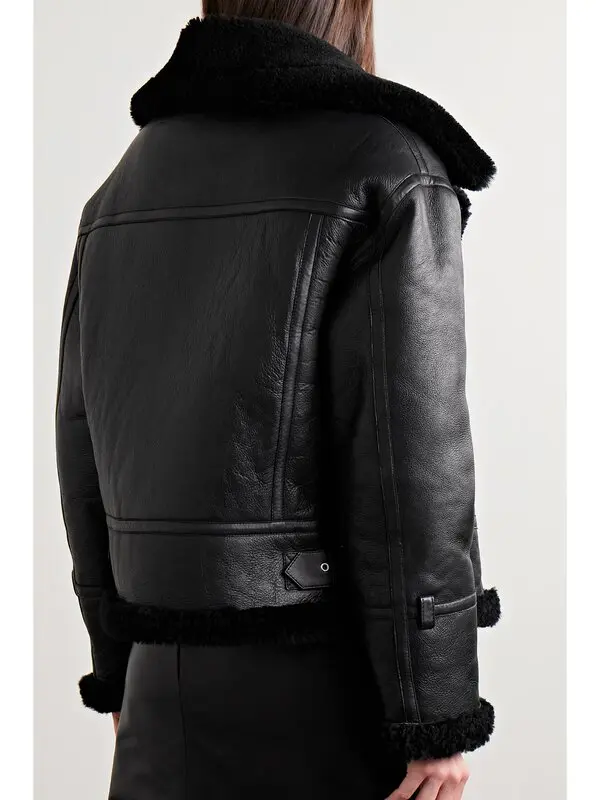NILI LOTAN Barthelemy Paneled Shearling Jacket