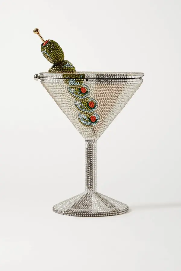Judith Leiber Crystal-embellished Martini Clutch