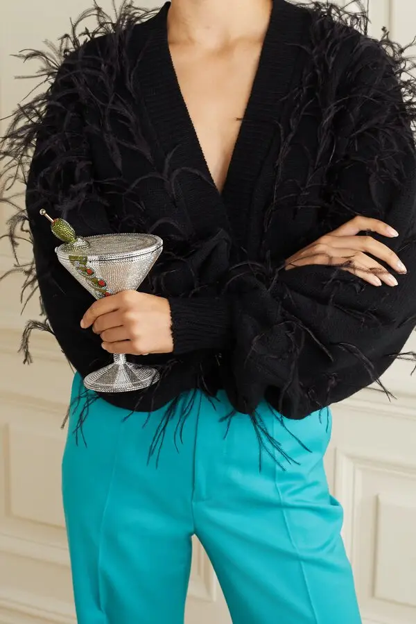 Judith Leiber Crystal-embellished Martini Clutch
