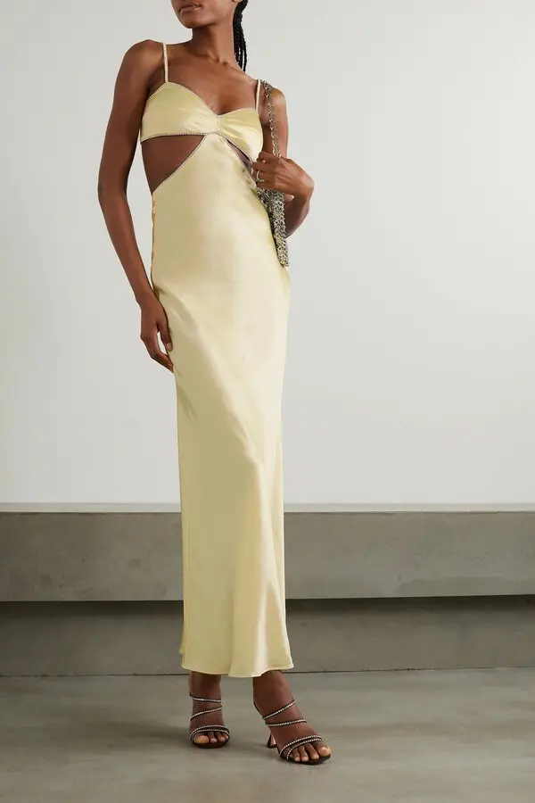 michael lo sordo silk satin maxi dress ALEXANDRA SILK SATIN MAXI DRESS