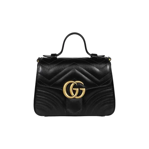 Gucci Gg Marmont Mini Top Handle Bag - Black