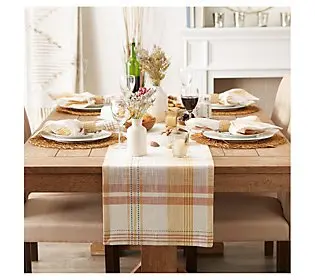 DESIGN IMPORTS Veranda Plaid Table Runner 14'x7 2