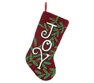 GLITZHOME 20'l Joy Hooked Christmas Stocking