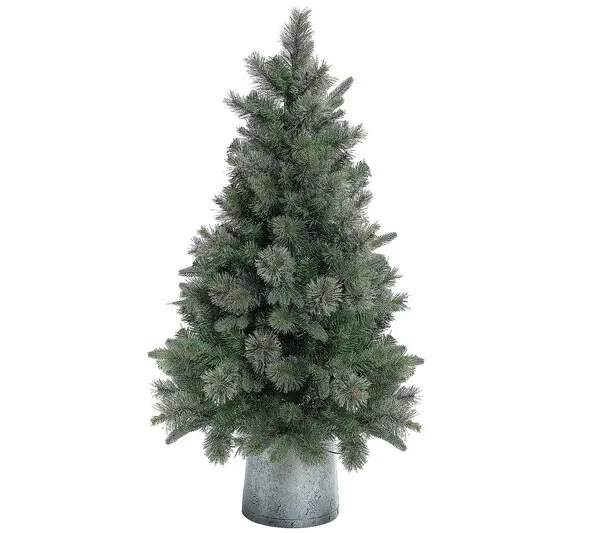 LUXEN HOME Luxenhome 4' Pre-lit Artificial Christmas Pine Ree With Pot - One-color