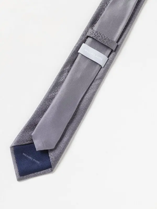 Michael Kors Jacquard Monogram Silk Neck Tie - Pearl