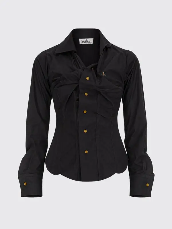 VIVIENNE WESTWOOD Cotton Ruched Shirt - Black