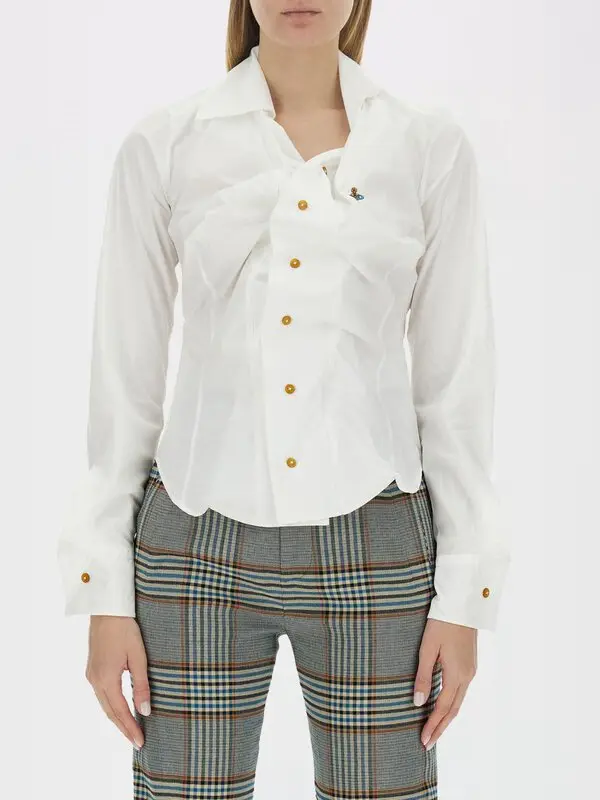 VIVIENNE WESTWOOD Cotton Ruched Shirt - White