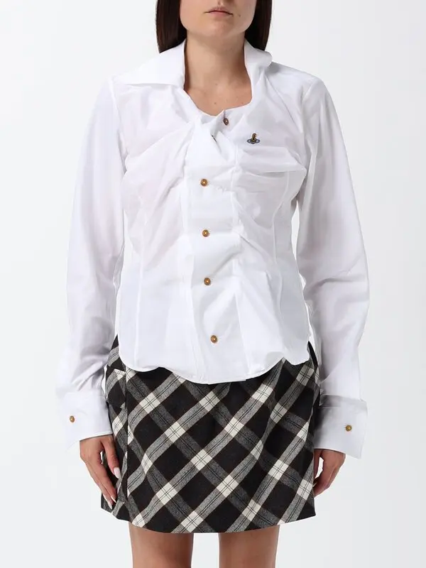 VIVIENNE WESTWOOD Cotton Ruched Shirt - White