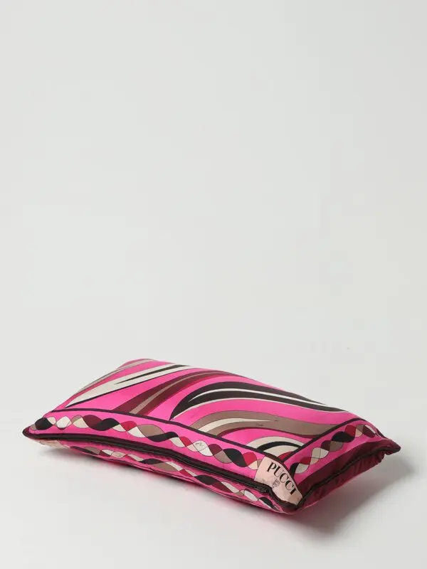 Emilio Pucci Cushion In Printed Silk - Pink