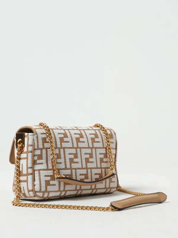 Fendi Baguette Bag In Raffia With Embroidered Ff Monogram