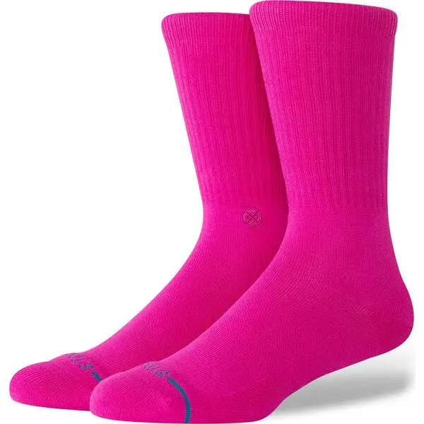 Stance Icon Crew Socks - Fuchsia