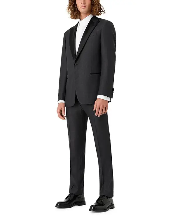 Emporio Armani G Line Regular Fit Single Breasted Peak Lapel Tuxedo - Solid Dark