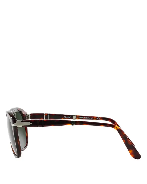 Persol Folding Round Sunglasses, 54mm - Havana/green Solid